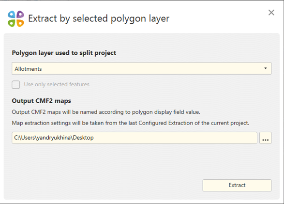 Extracting map by polygons
