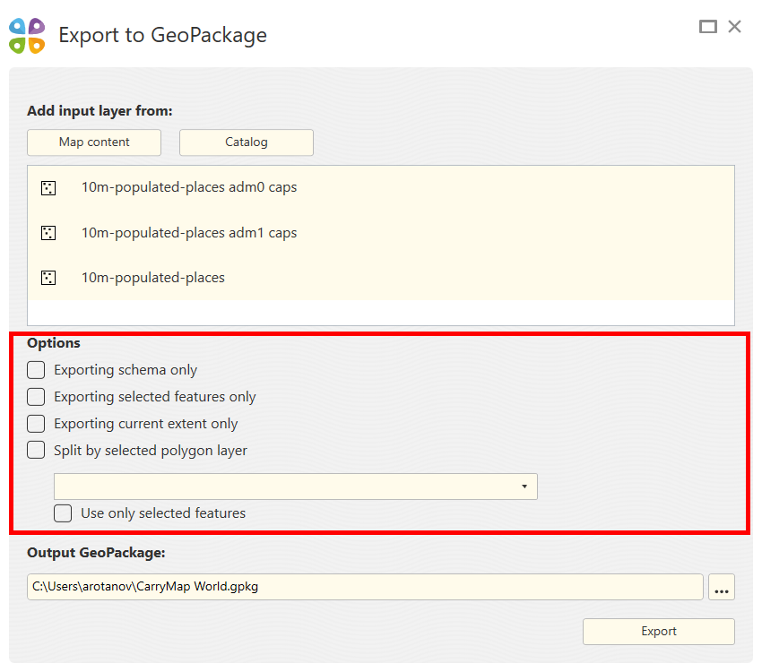 Exporting from ArcMap to GeoPackage