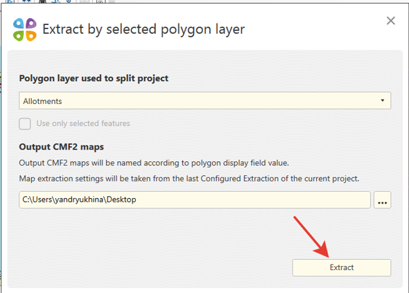 Extracting map by polygons