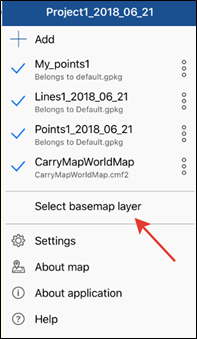 Selecting basemap